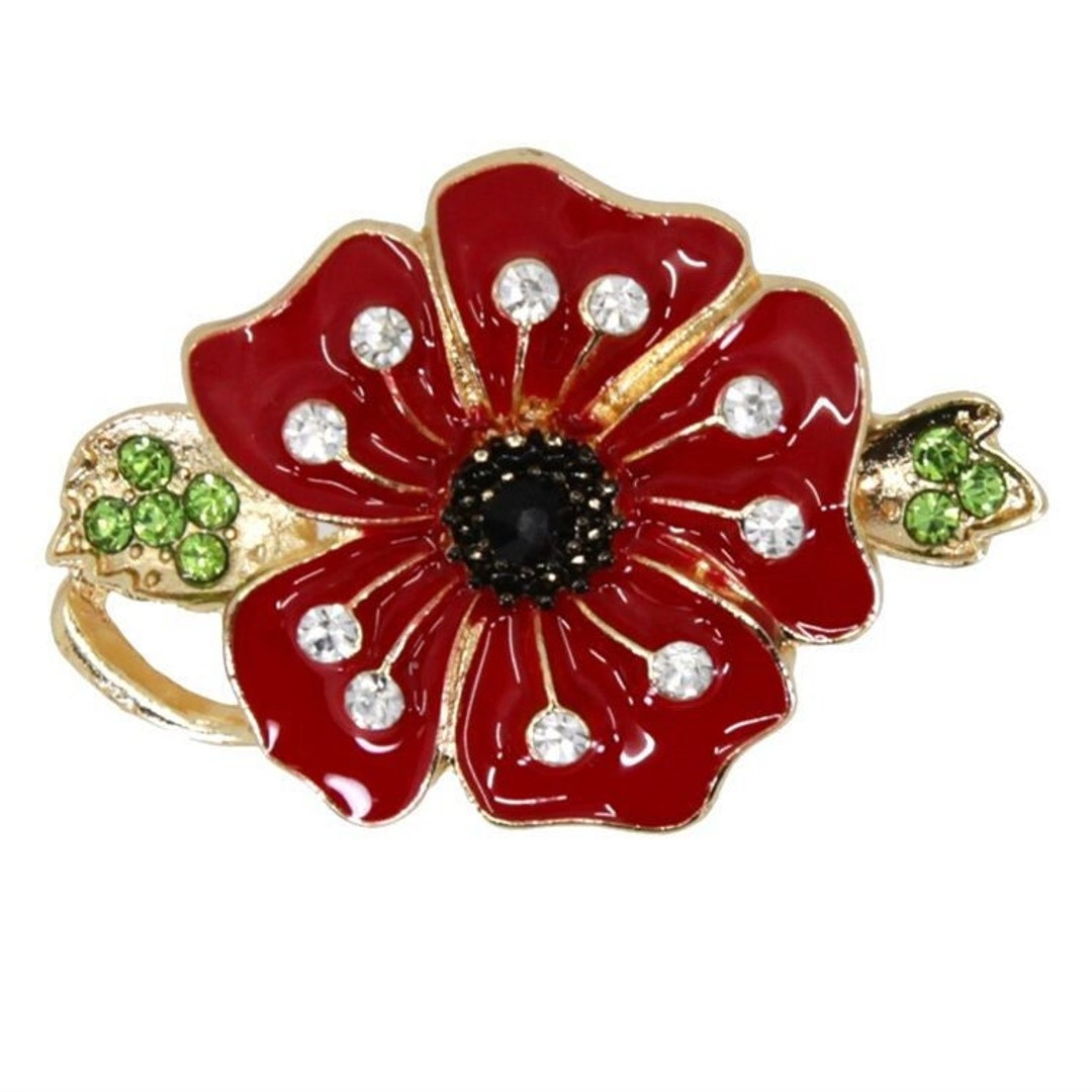 Diamante Poppy Pins Brooch 2022 UK Seller Keepsake Gifts Poppy ...