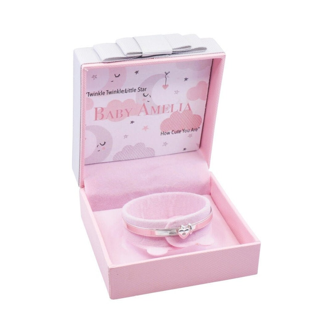Girls Baby Bangle Sterling Silver Personalised Christening Gifts First ...