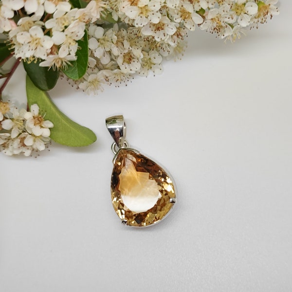 Citrine Pendant - Etsy