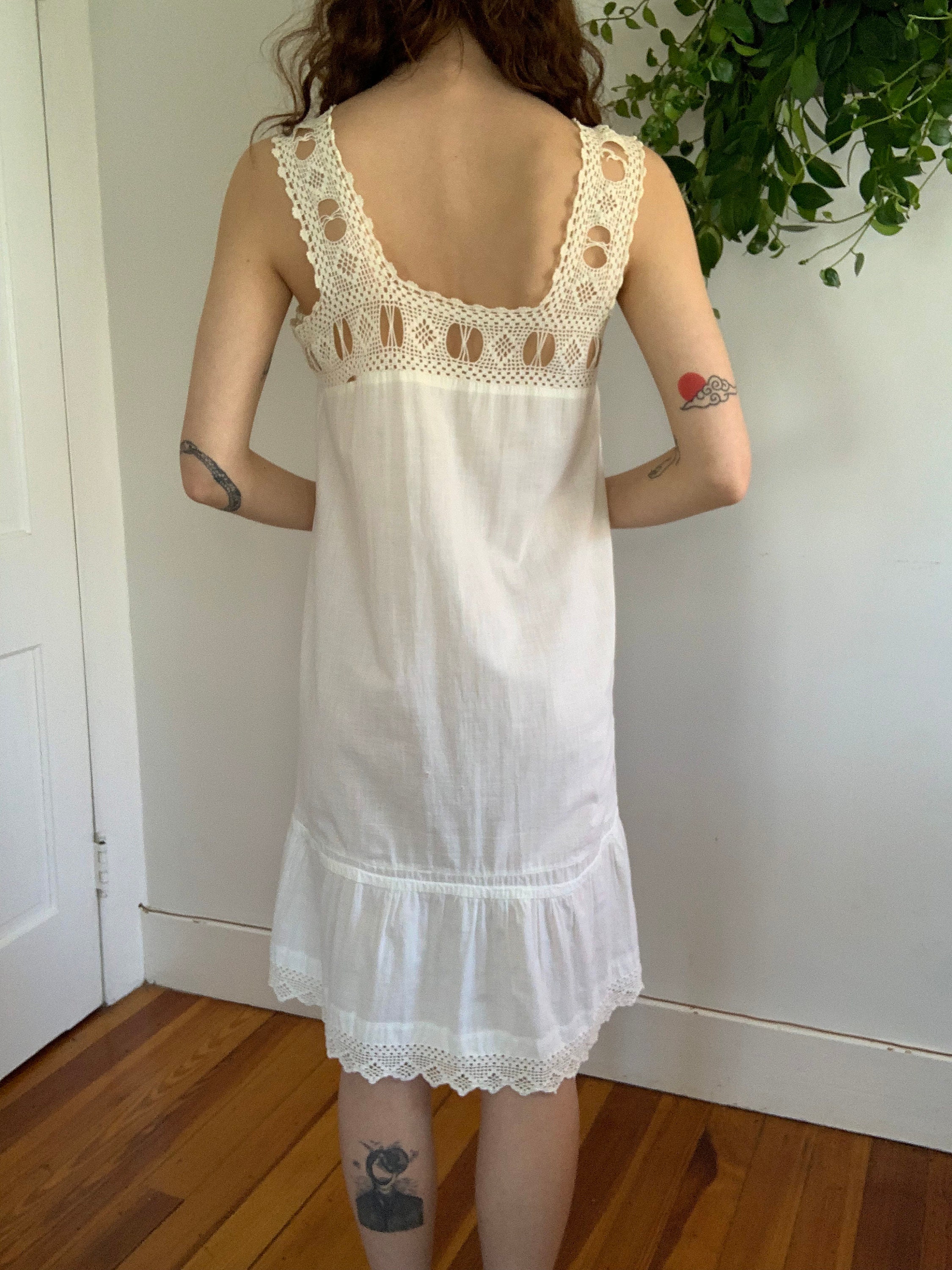 Antique 1900s Edwardian Crochet Chemise Dress / Size XS - Etsy