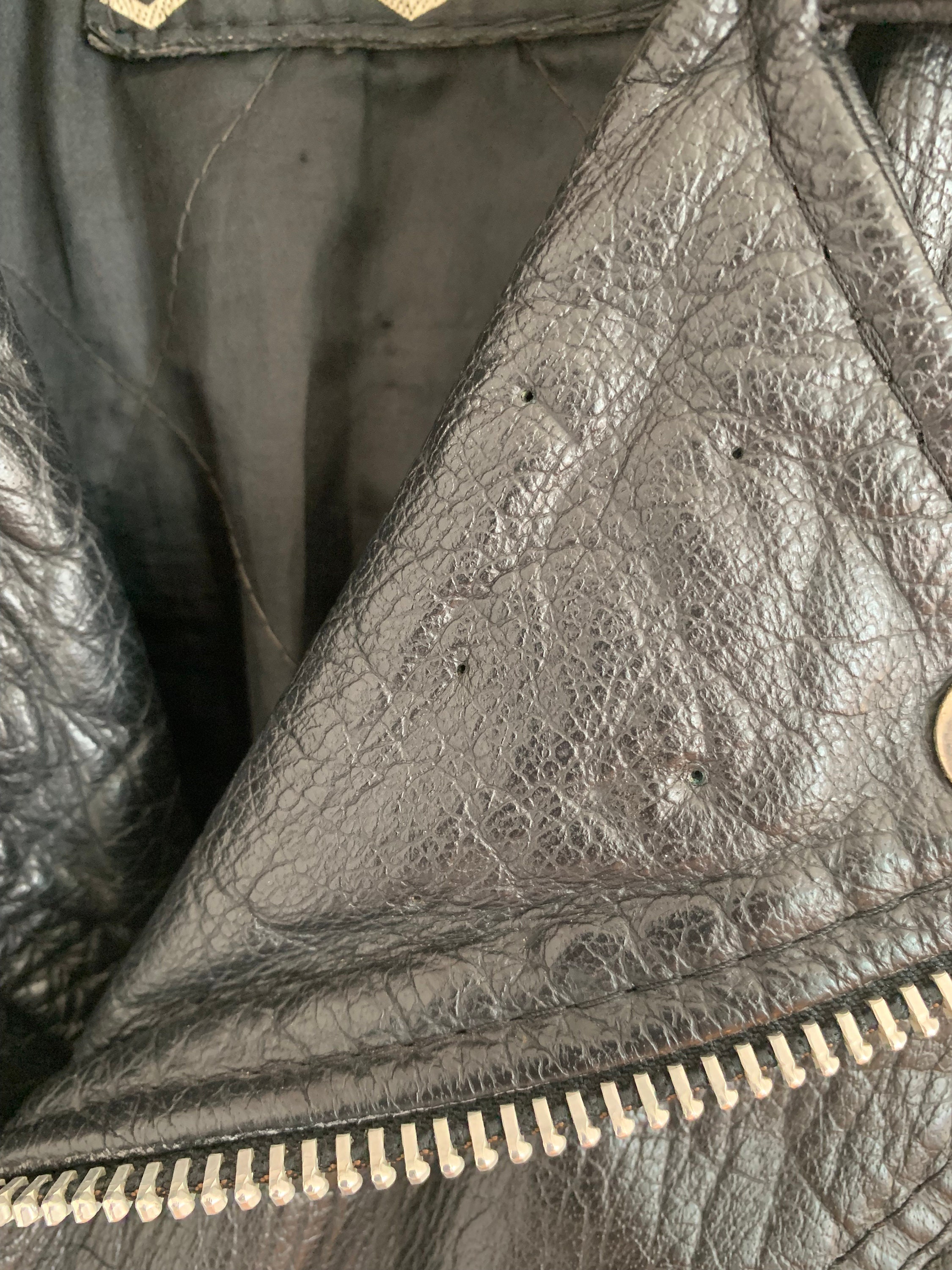 Vintage 80s Leather Motorcycle Jacket / Size XS - Etsy