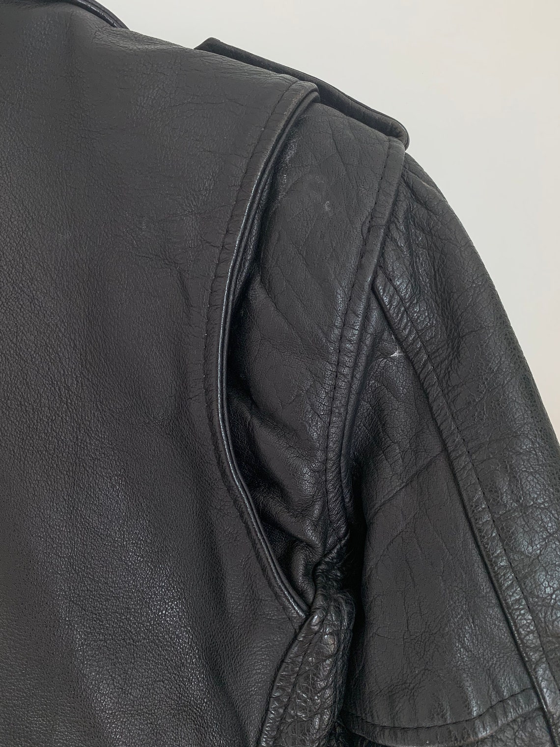 Vintage 80s Leather Motorcycle Jacket / Size XS - Etsy