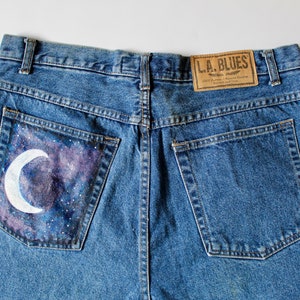 Crescent Moon Jeans Size 20 LA Blues Jeans Vintage Denim Painted Jeans ...