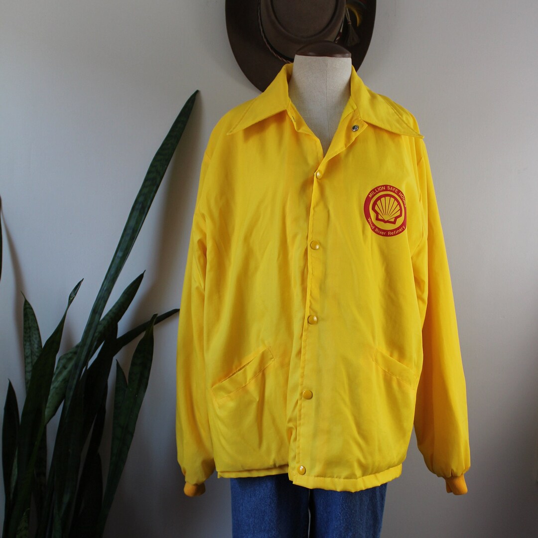 1970s Vintage Yellow Work Jacket Size XL Vintage Menswear 70s Workwear ...