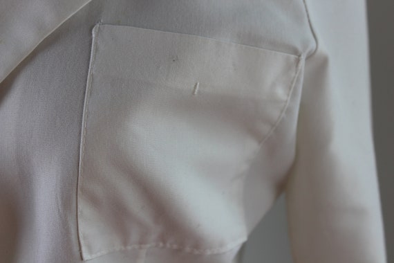 1970s White Lab Coat Shirt | Size L | Collared Button… - Gem