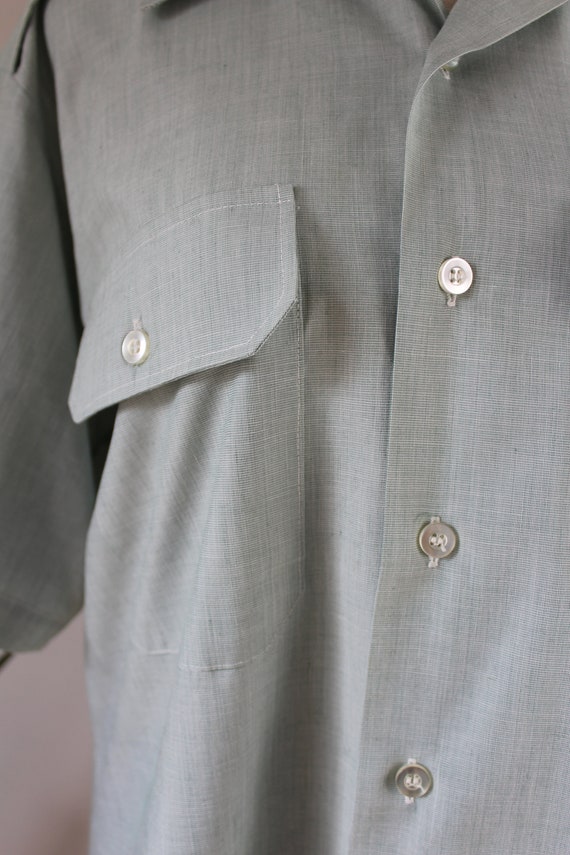 Vintage 1960s Collared Work Shirt | Size 15 1/2 XL | … - Gem
