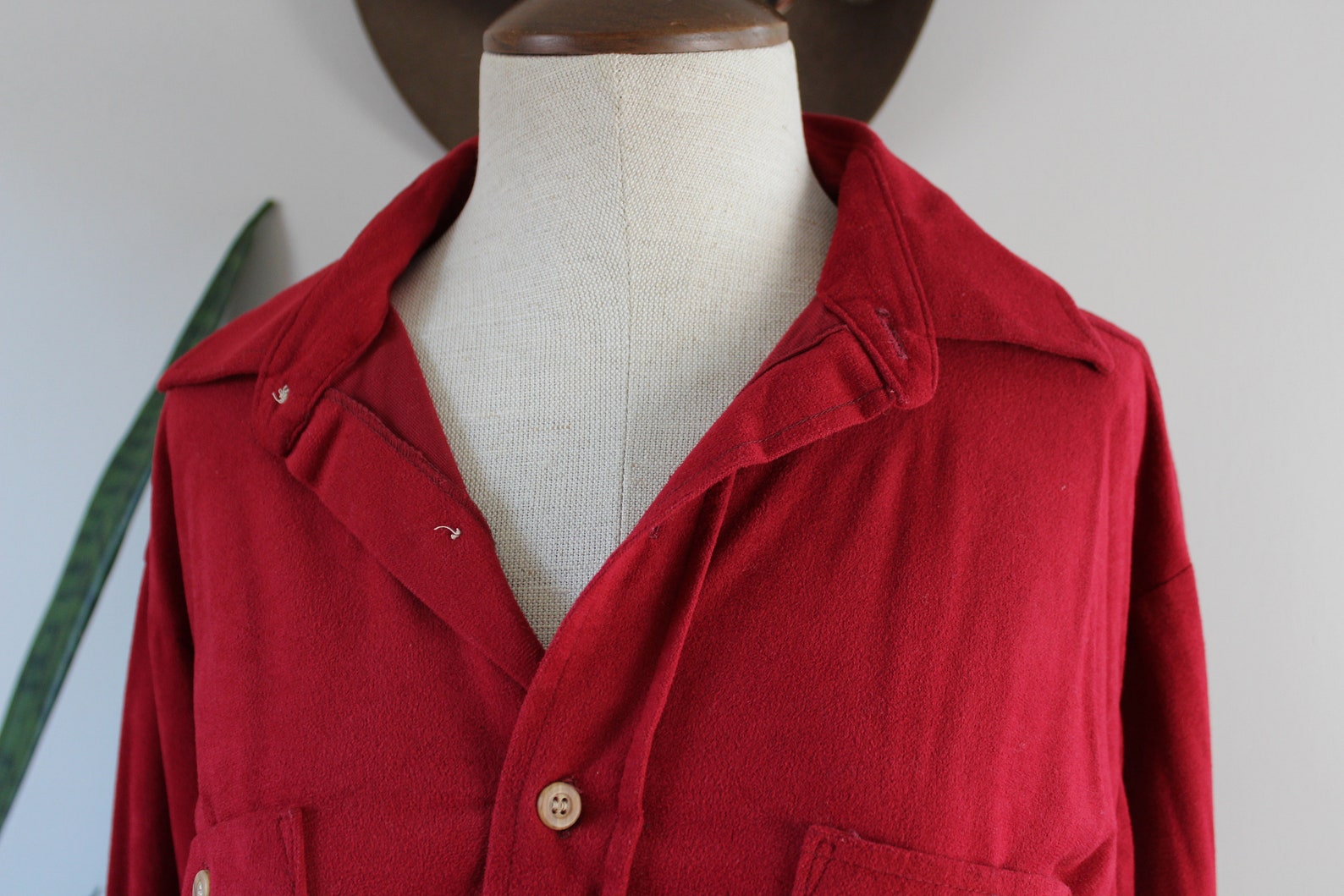 1970s Vintage Montgomery Ward Button Down Size M Red Faux - Etsy