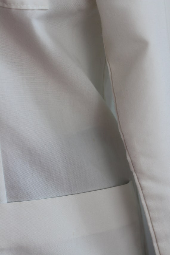 1970s White Lab Coat Shirt | Size L | Collared Button… - Gem