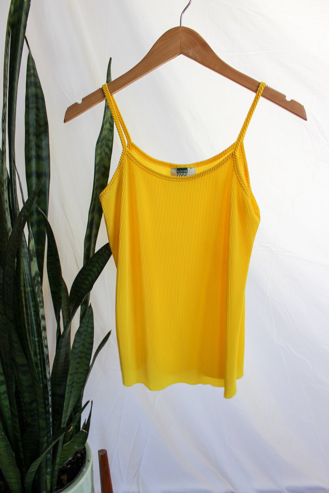 90s Ribbed Tank Vintage Yellow Tank Top Canary Yellow | Etsy