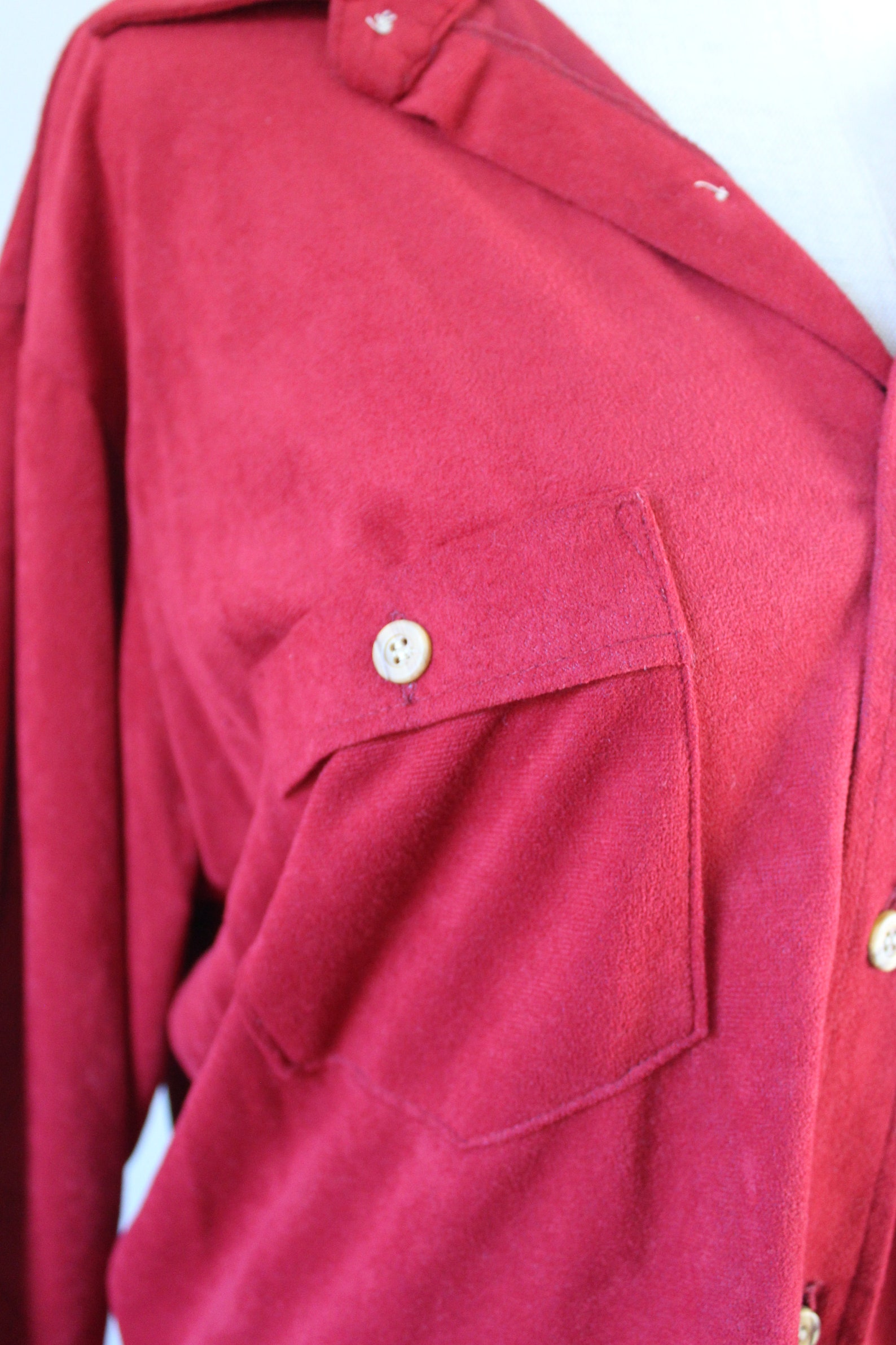 1970s Vintage Montgomery Ward Button Down Size M Red Faux - Etsy