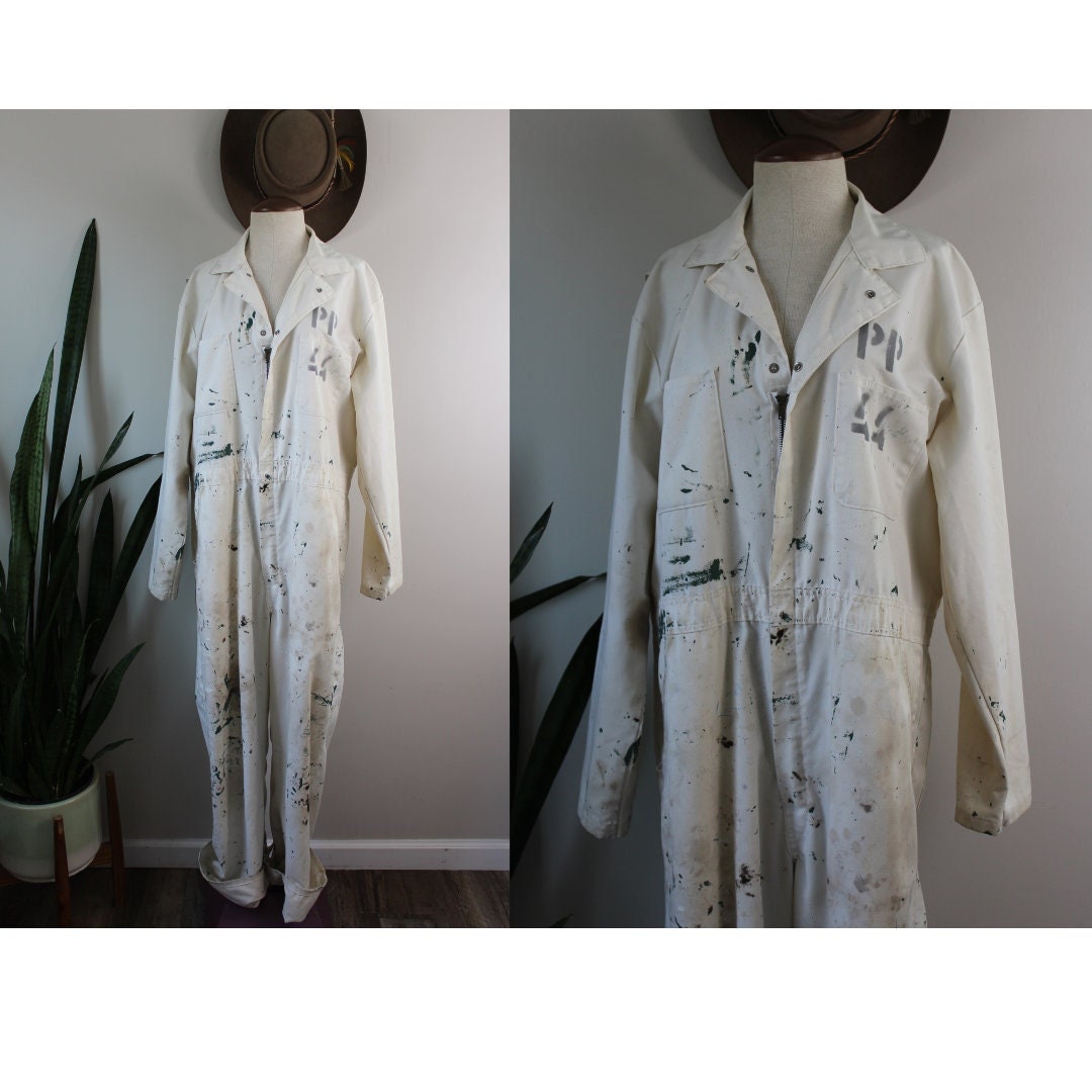 Vintage Painters Coveralls Size L Mens Painting Overalls - Etsy