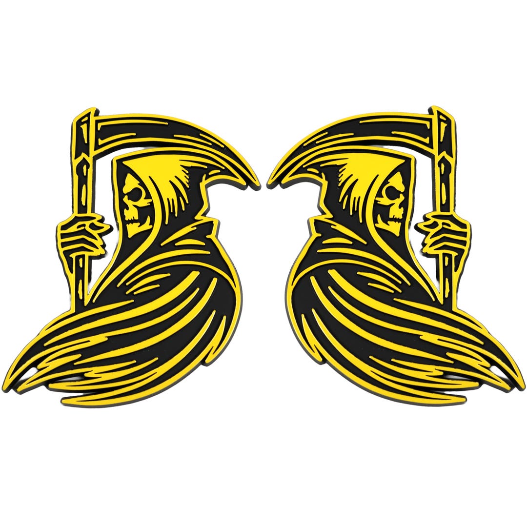 Grim Reaper Emblem, Yellow 3D Badge Decal Accessory for Truck, SUV ...