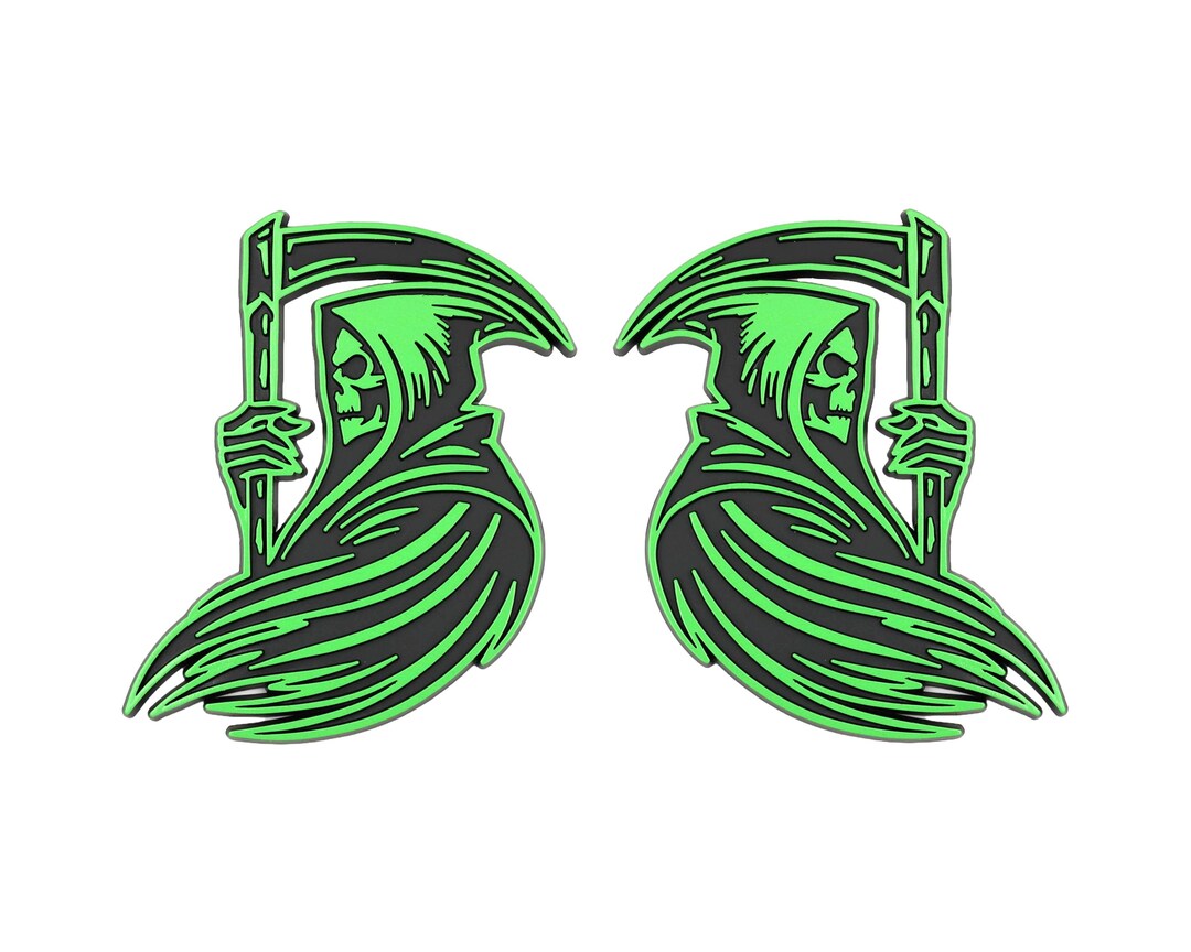 Grim Reaper Emblem, Green 3D Badge Decal Accessory for Truck, SUV, Auto ...