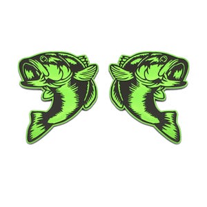 Red Star Pro | Green Bass Emblem, 3D Fish Badge, Custom Auto Decal ...