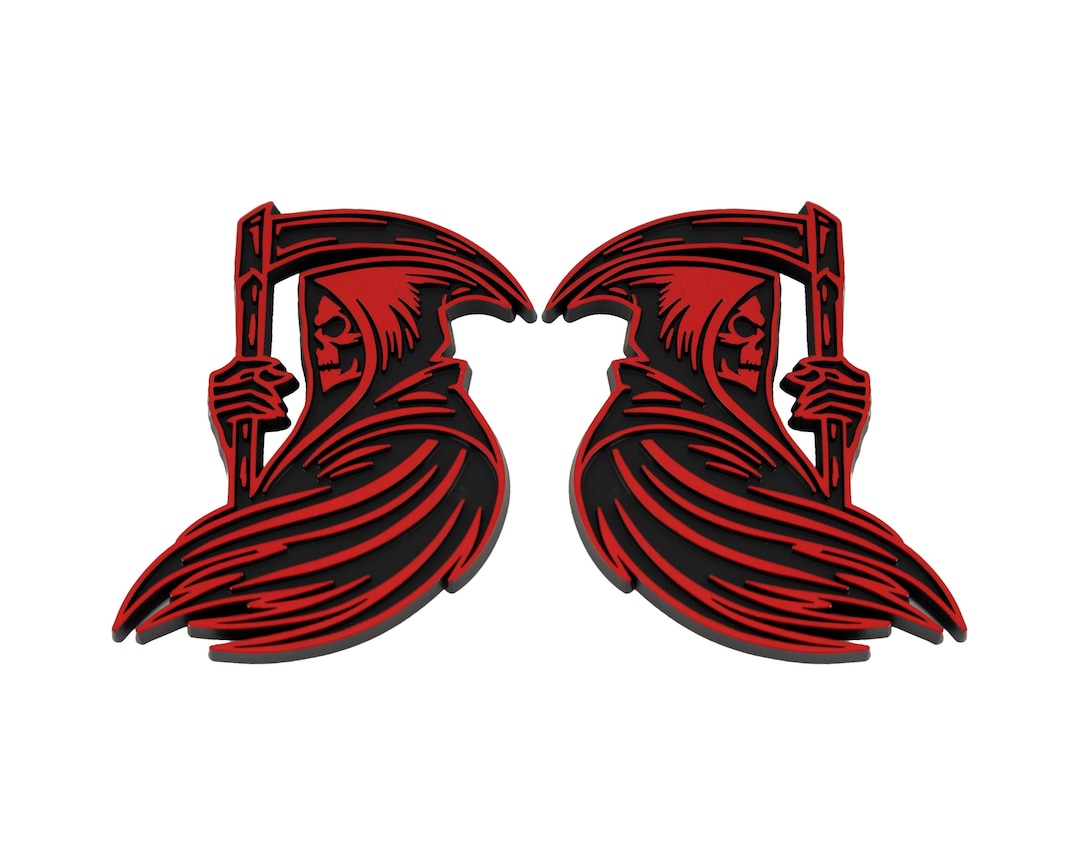 Red Grim Reaper Car Emblem: 3D Badge, Truck/suv Accessory (set of 2) - Etsy
