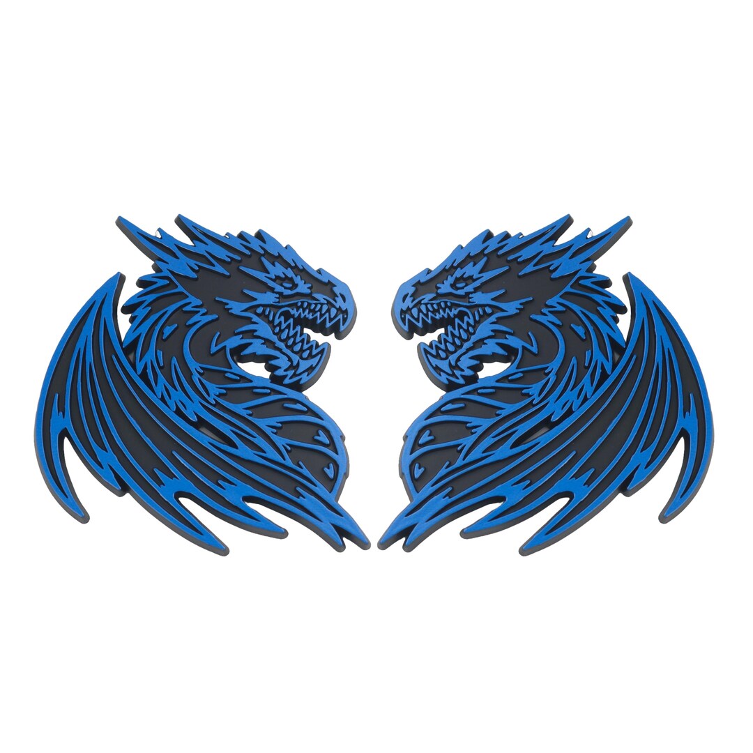 Blue Dragon Emblem – 3D Car Badge, Exterior Car Accessory for Cars ...
