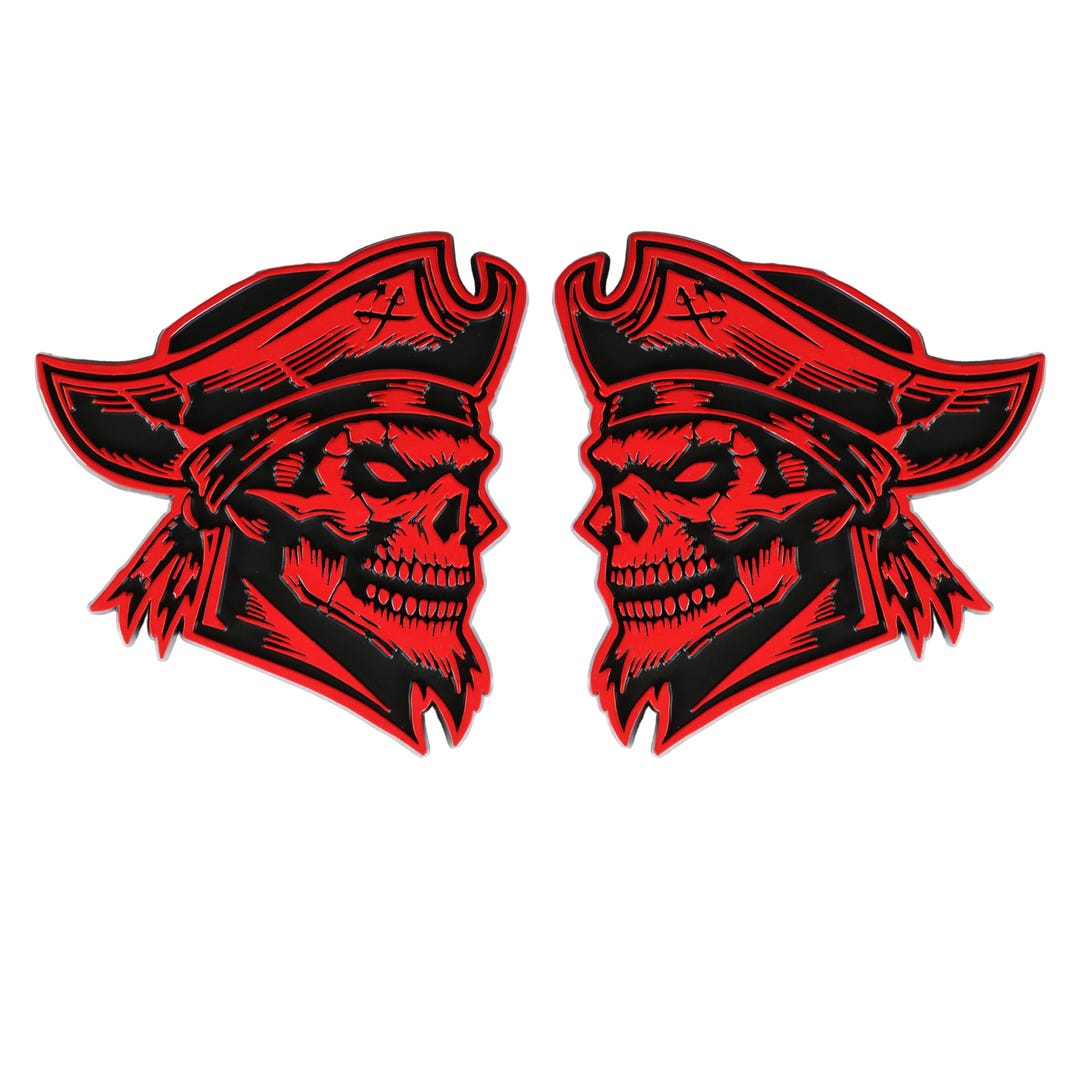 Red Pirate Skeleton Emblem – 3D Car Badge, Exterior Car Accessory for ...