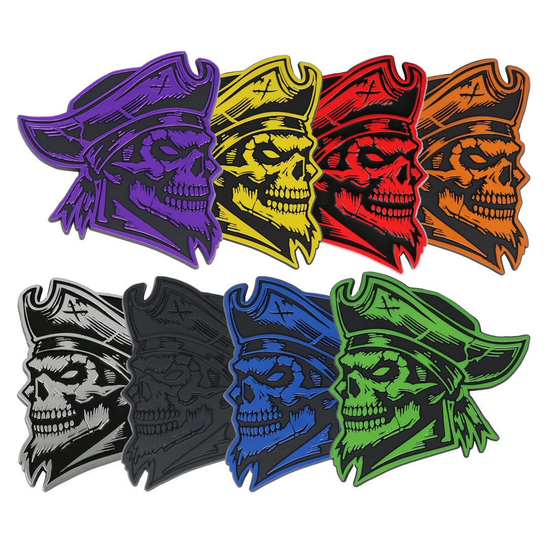 Pirate Skeleton Emblem – 3D Car Badge, Exterior Car Accessory for Cars ...