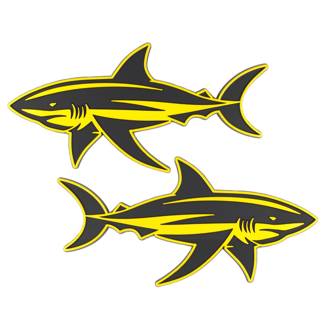 Shark Emblem, Custom Fish Badge Sticker Decal Accessories for Car ...