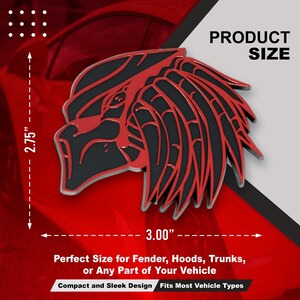 Red Predator Emblem – 3D Car Logo, Exterior Car Accessory for Cars ...