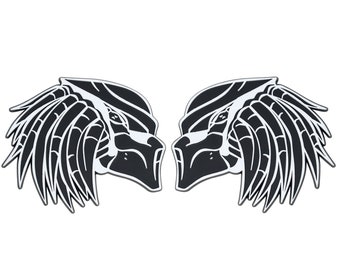 Matte Black Right & Left Facing Predator Emblem set of 2 | Etsy