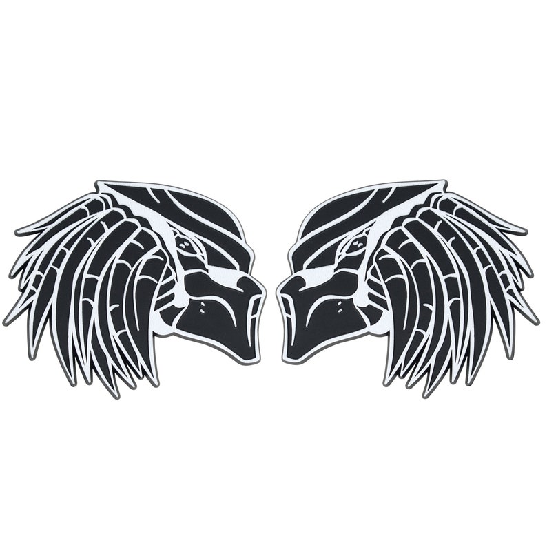 White / Black Right & Left Facing Predator Emblem set of 2 - Etsy