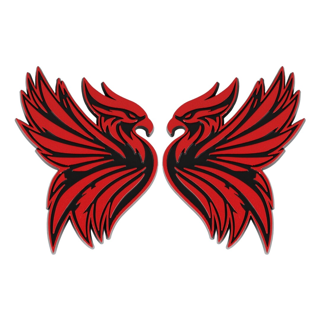 Red Star Pro | Red Phoenix Emblem, Legendary Firebird Badge, 3D Car Decal, Universal Fit, Set of ...
