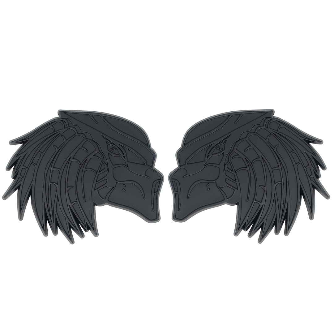 Matte Black Right & Left Facing Predator Emblem set of 2 Auto Car Truck ...