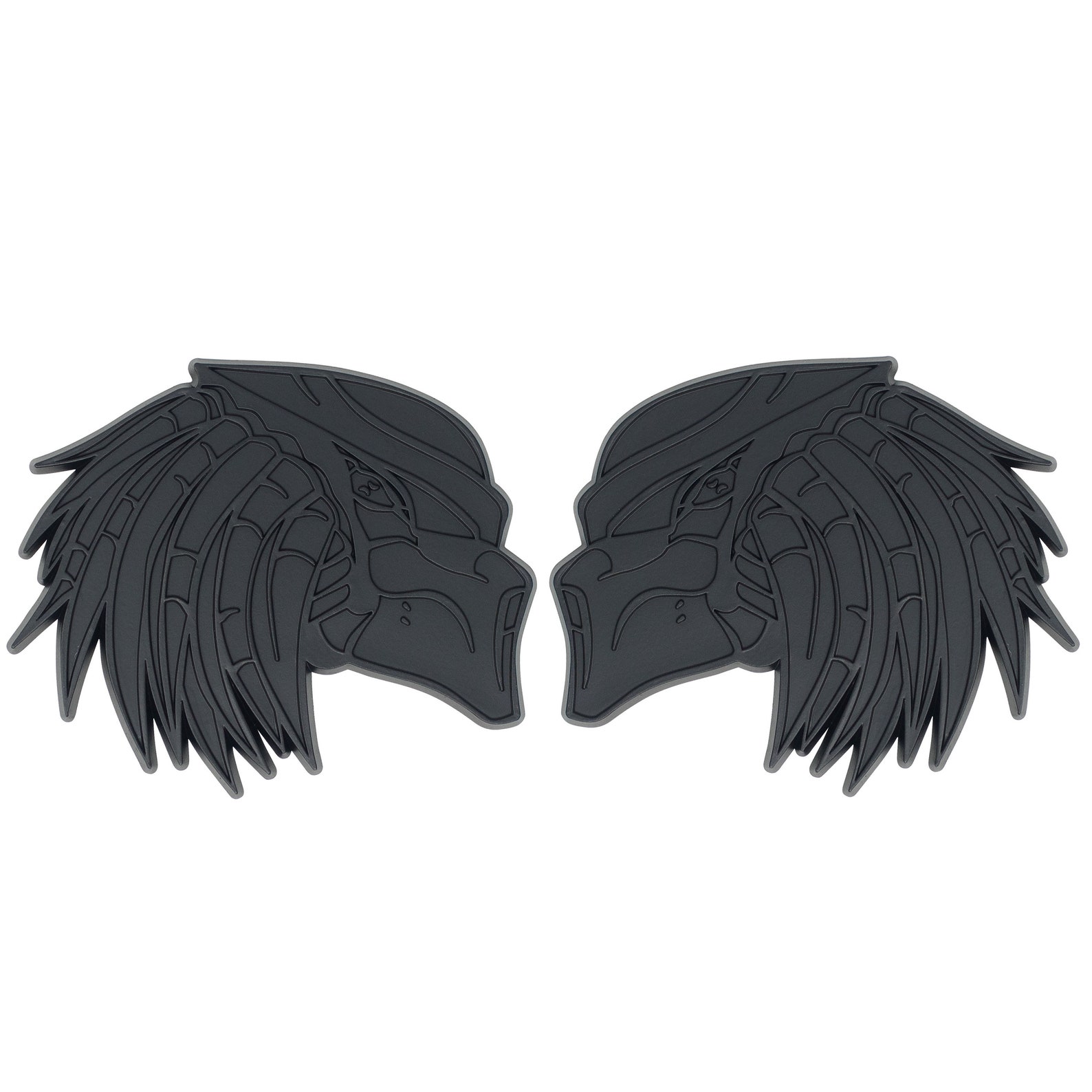 Matte Black Right & Left Facing Predator Emblem set of 2 - Etsy