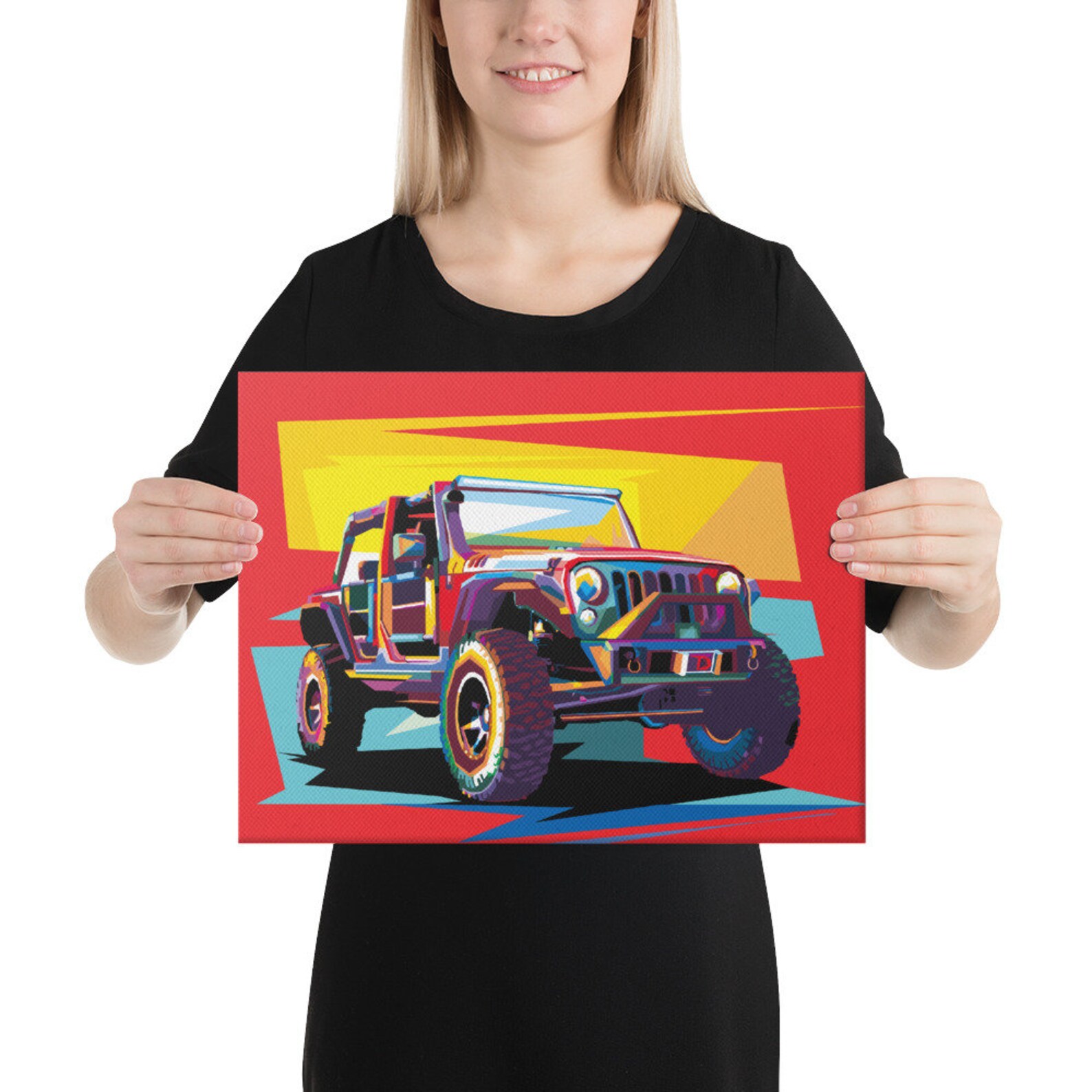 4x4 Multi-Color Art Canvas Print | Etsy