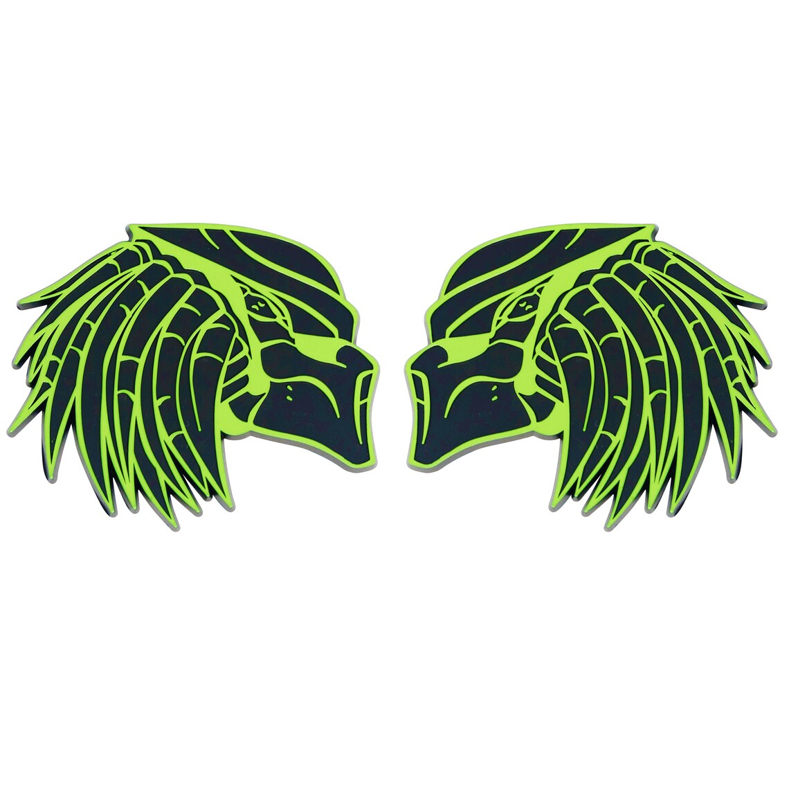GREEN/BLACK Right & Left Facing Predator Emblem set of 2 | Etsy
