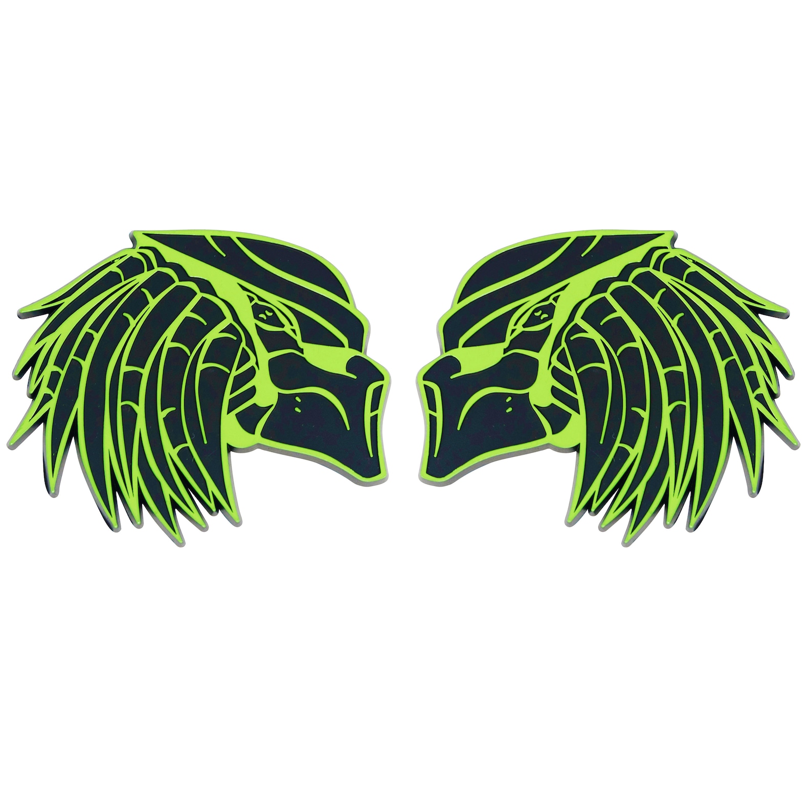 GREEN/BLACK Right & Left Facing Predator Emblem set of 2 | Etsy