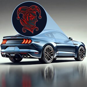 Red Star Pro Red Joker Emblem, 3D Jester Badge, Custom Auto Decal ...