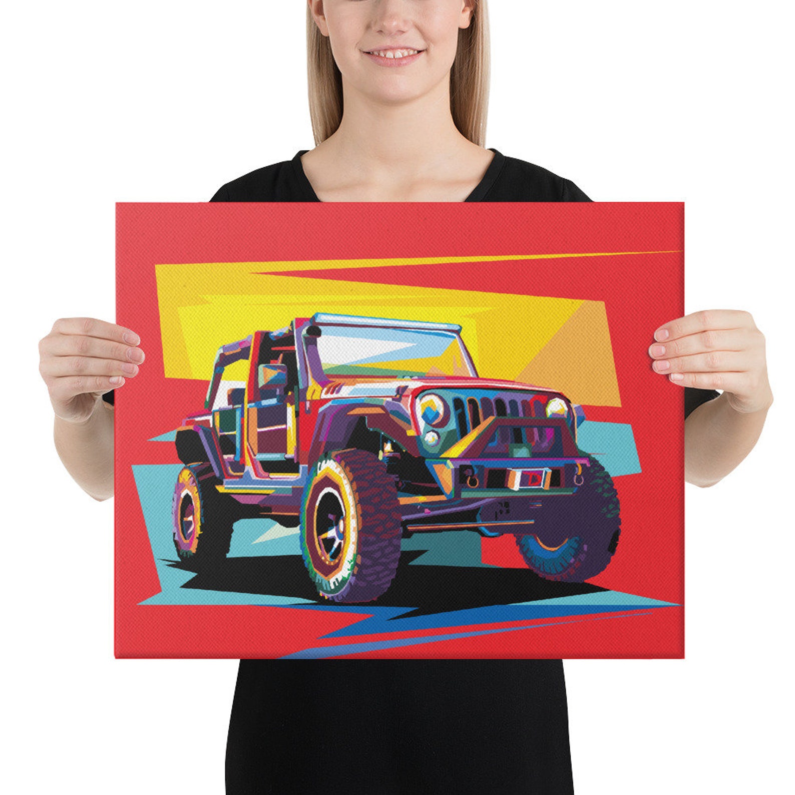 4x4 Multi-color Art Canvas Print | Etsy