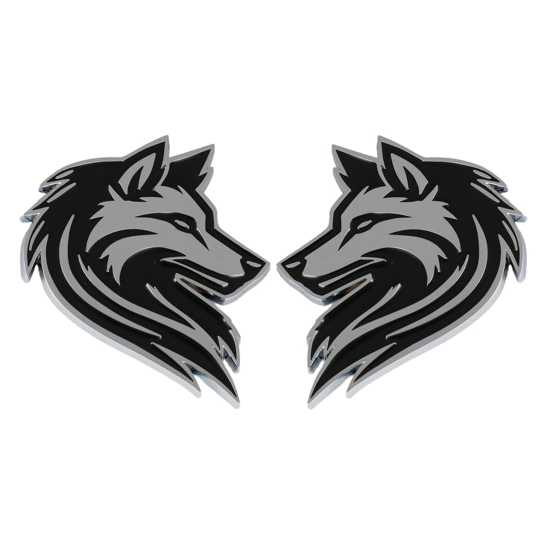 Wolf Emblem, Chrome 3D Badge Decal Accessory for Truck, SUV, Auto ...