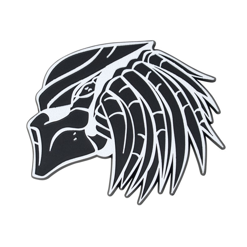 White / Black Right & Left Facing Predator Emblem set of 2 - Etsy