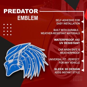 Red Star Pro | Blue Predator Car Emblem, 3D Sport Badge, Custom Auto ...