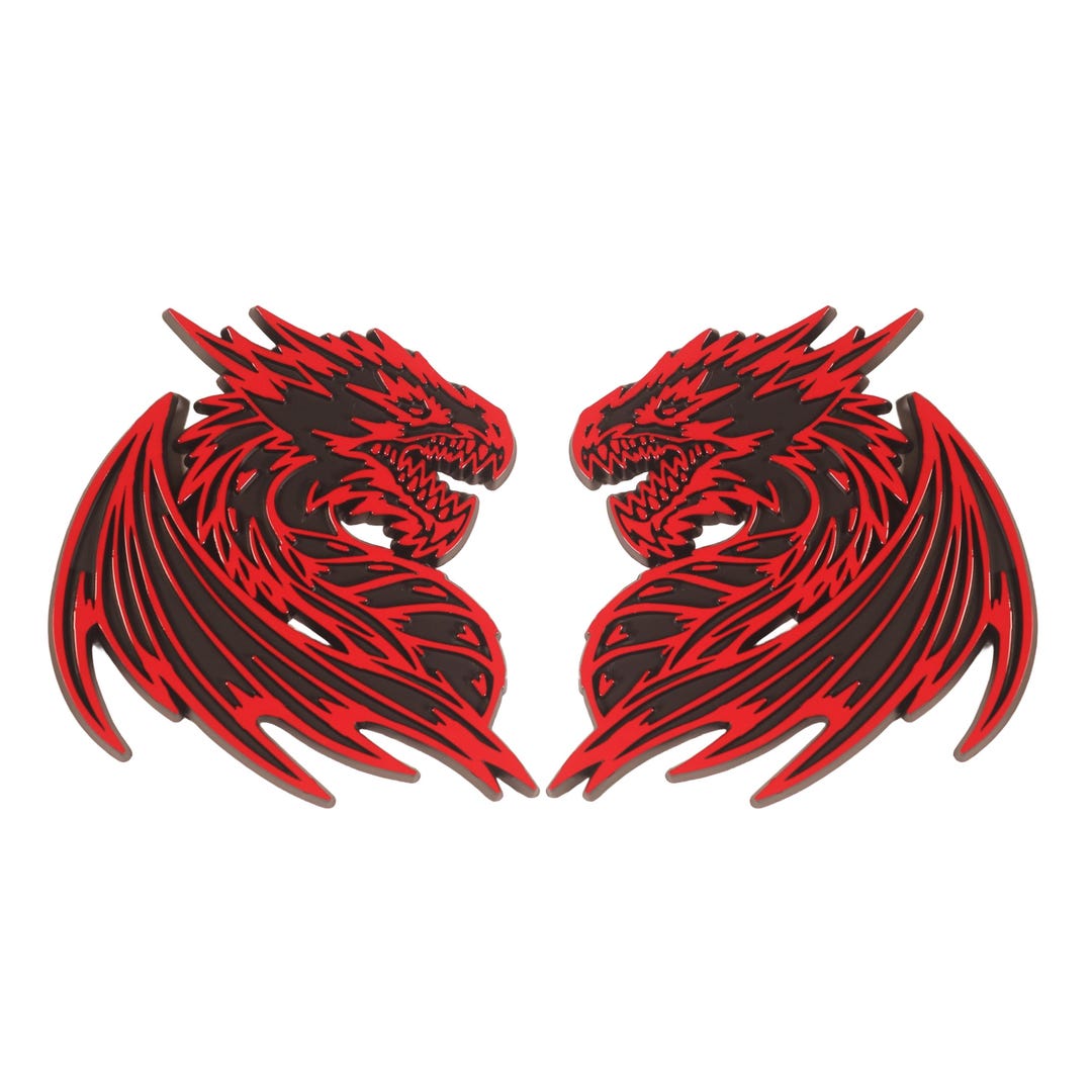 Red Star Pro | Red Dragon Emblem, 3D Badge, Custom Car Accessories, Set ...