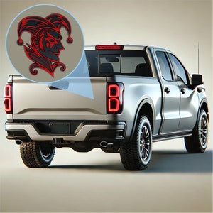 Red Star Pro Red Joker Emblem, 3D Jester Badge, Custom Auto Decal ...