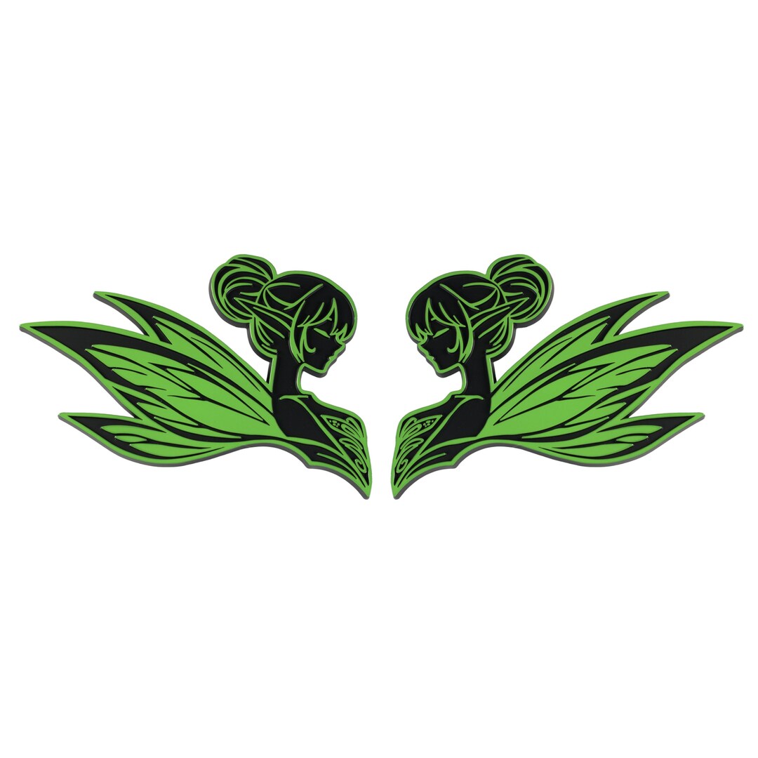 Red Star Pro Fairy Car Emblem, Green 3D Badge, Universal Fit, Set of 2 ...