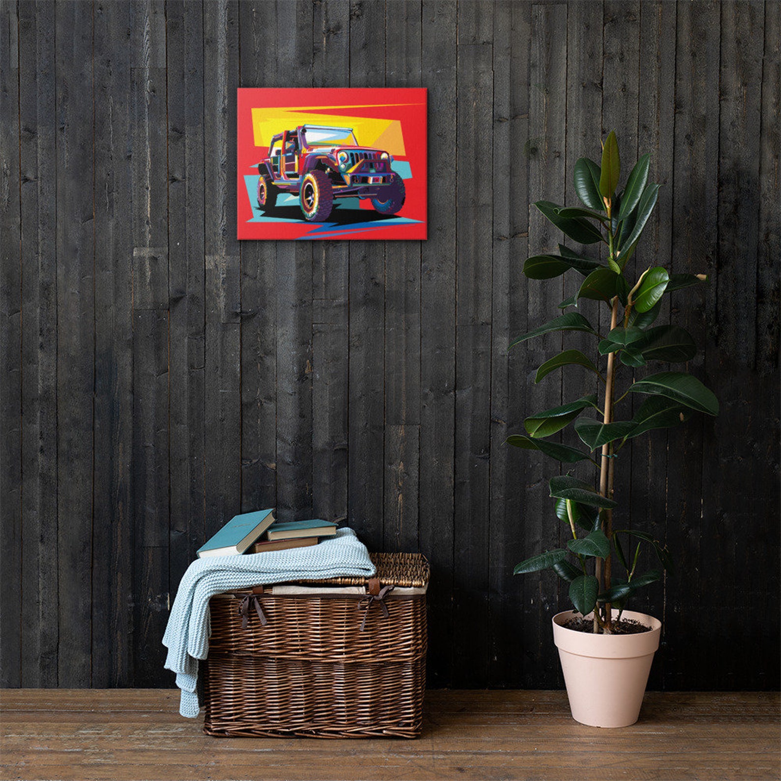 4x4 Multi-color Art Canvas Print | Etsy