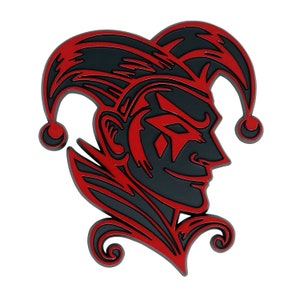 Red Star Pro Red Joker Emblem, 3D Jester Badge, Custom Auto Decal ...