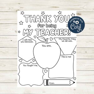 Teacher Appreciation Week Coloring Page Thank You Teacher Printable ...