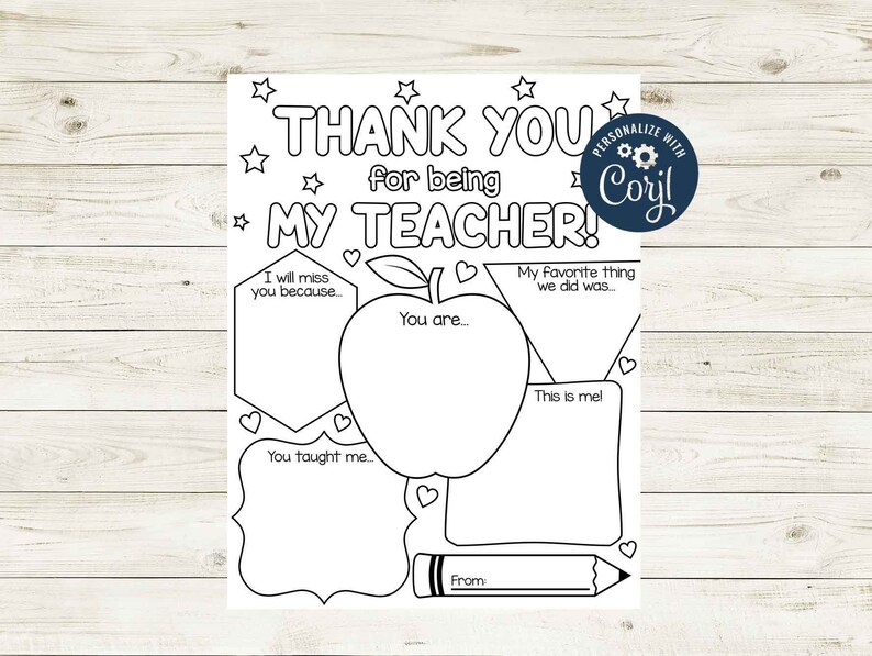Teacher Appreciation Week Coloring Page Thank You Teacher Printable ...