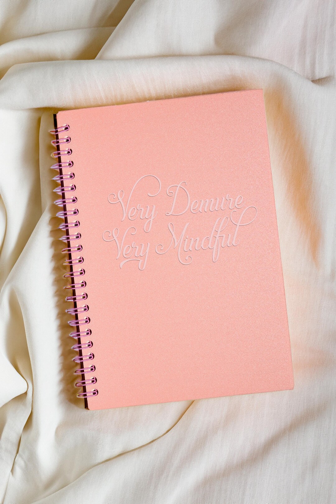 Very Demure Very Mindful Notebook, Pink Spiral Journal, Trendy ...