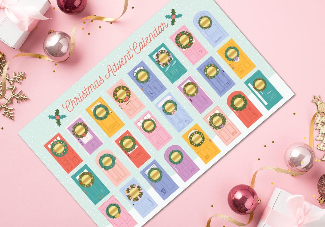 Christmas Scratch off Advent Calendar, Holiday Countdown, Family ...