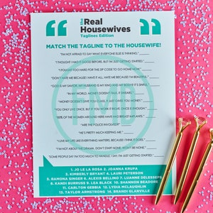 Real Housewives Printable Games, Bravo TV Party Games, Bravo ...