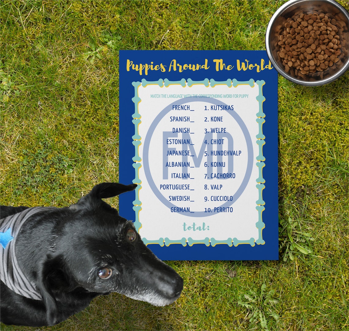 Dog Themed Party Games Puppy Birthday Printable Animal Quiz - Etsy