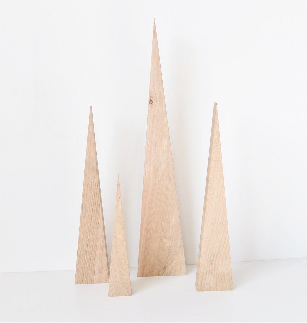 Set of 3 Trees White Oak Tree Natural Wood Decor Mantle - Etsy