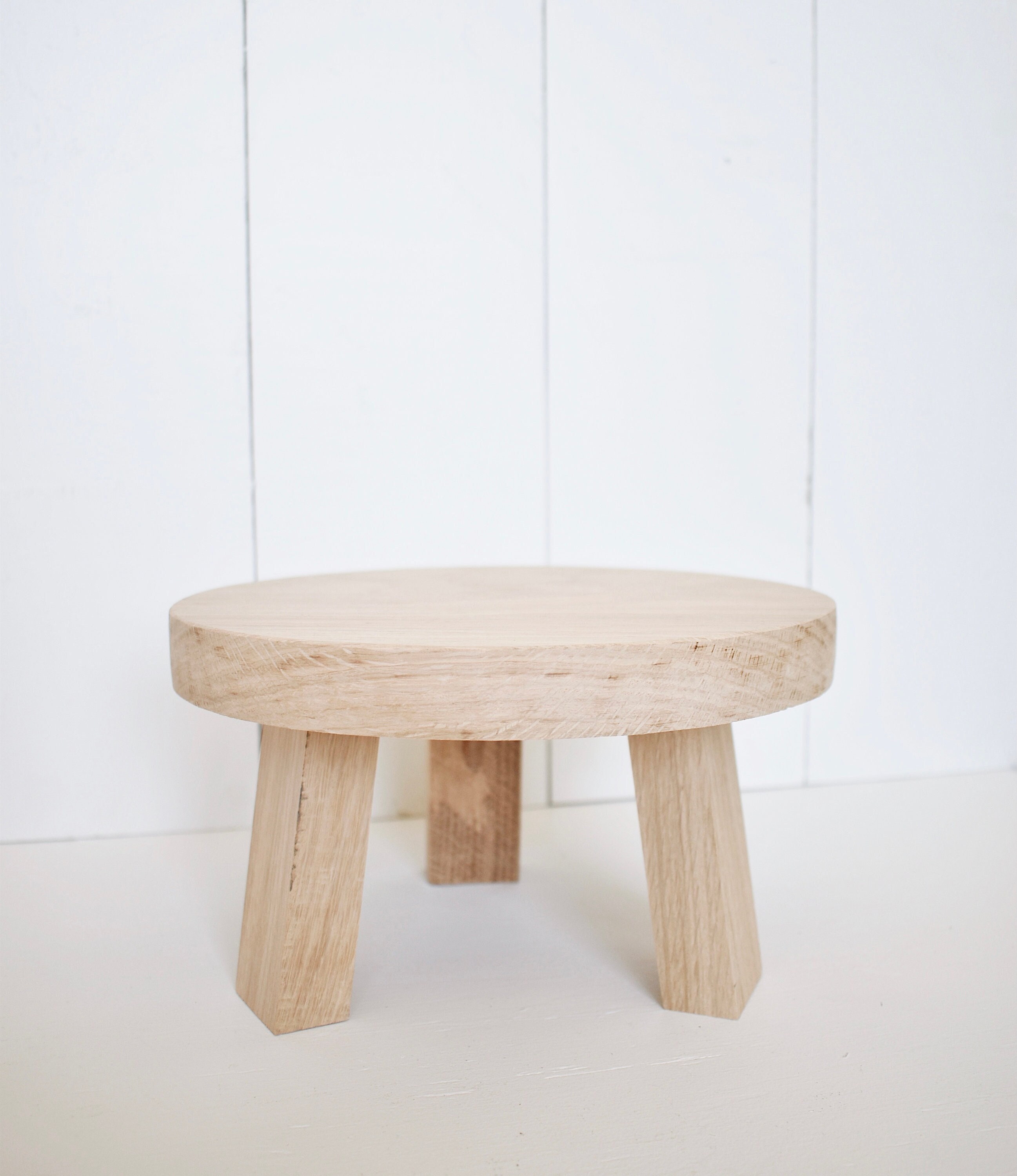 Stool Round Stool Plant Stand White Oak Natural Wood - Etsy
